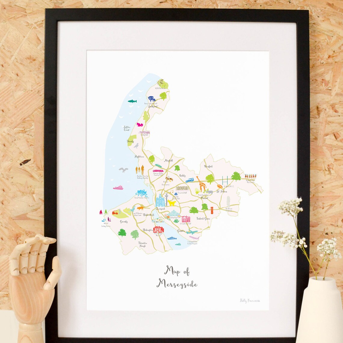 Map of Merseyside Art Print - Etsy