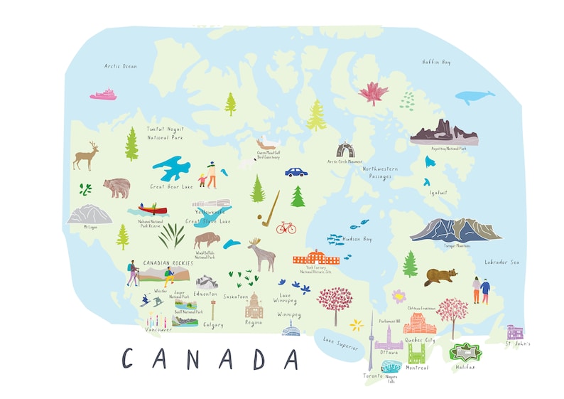 Map of Canada Art Print - Etsy