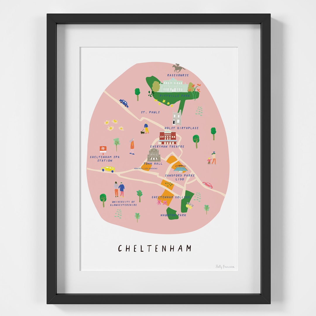Map of Cheltenham Art Print - Etsy