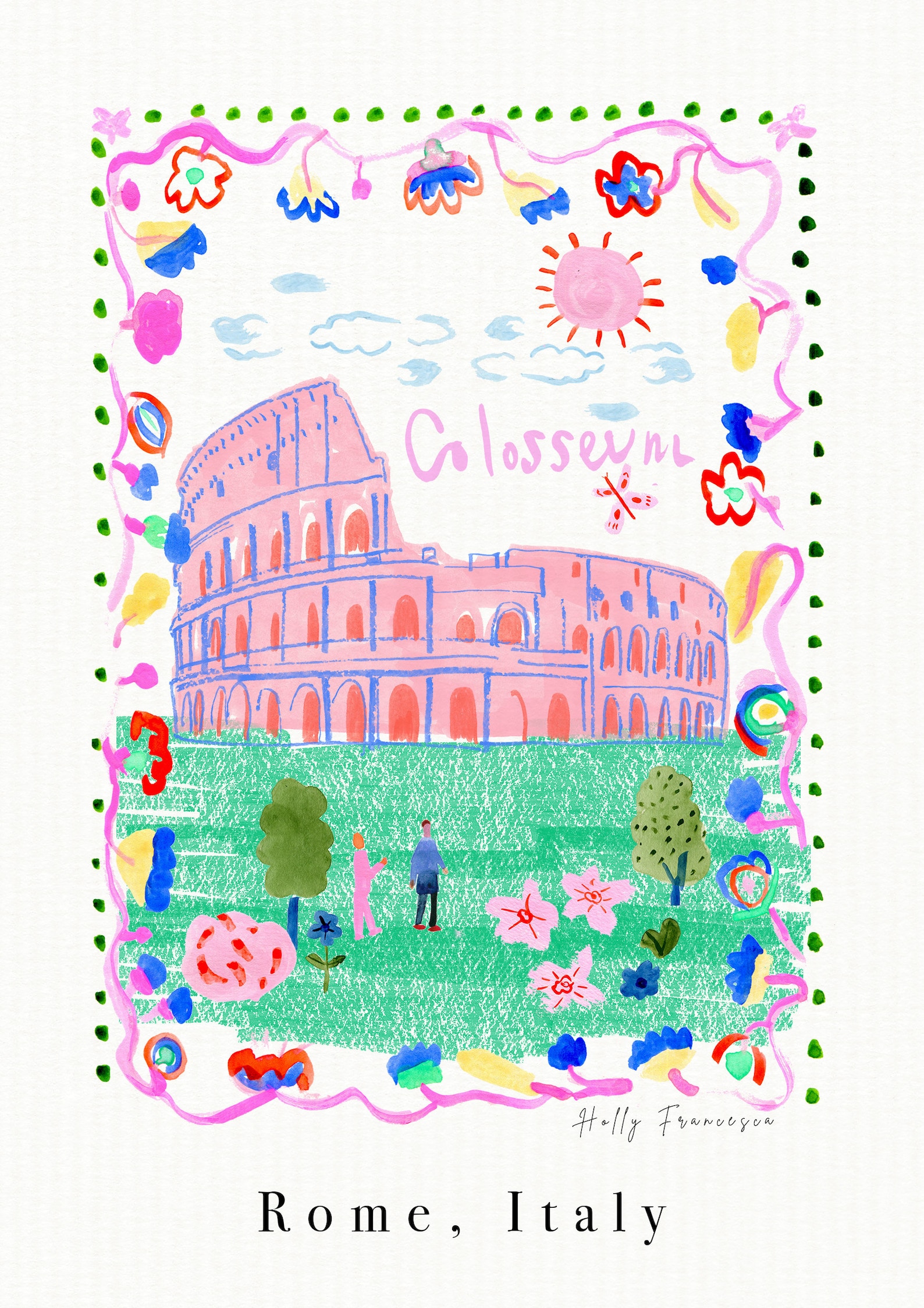 Rome Colosseum Italy - Italian Landmark Travel Poster - Travel Gift ...