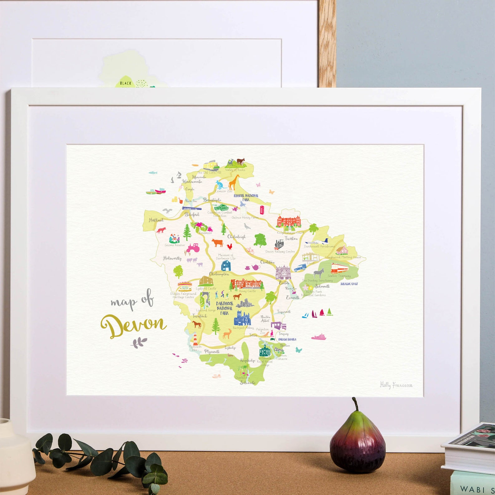 Map of Devon Art Print | Etsy
