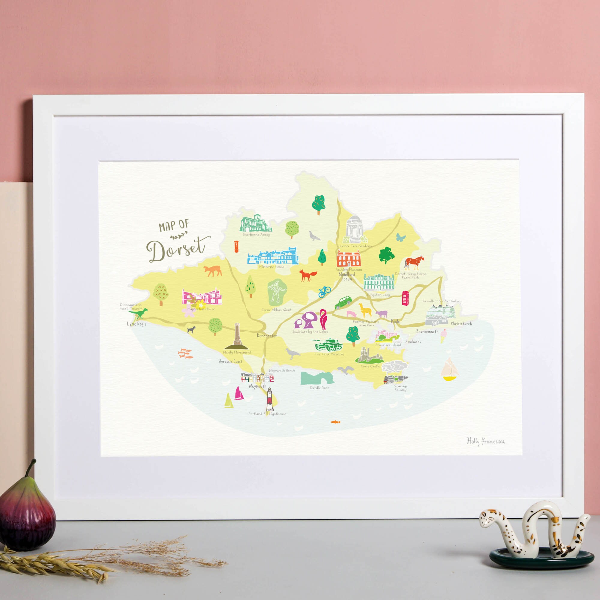 Map of Dorset Art Print | Etsy