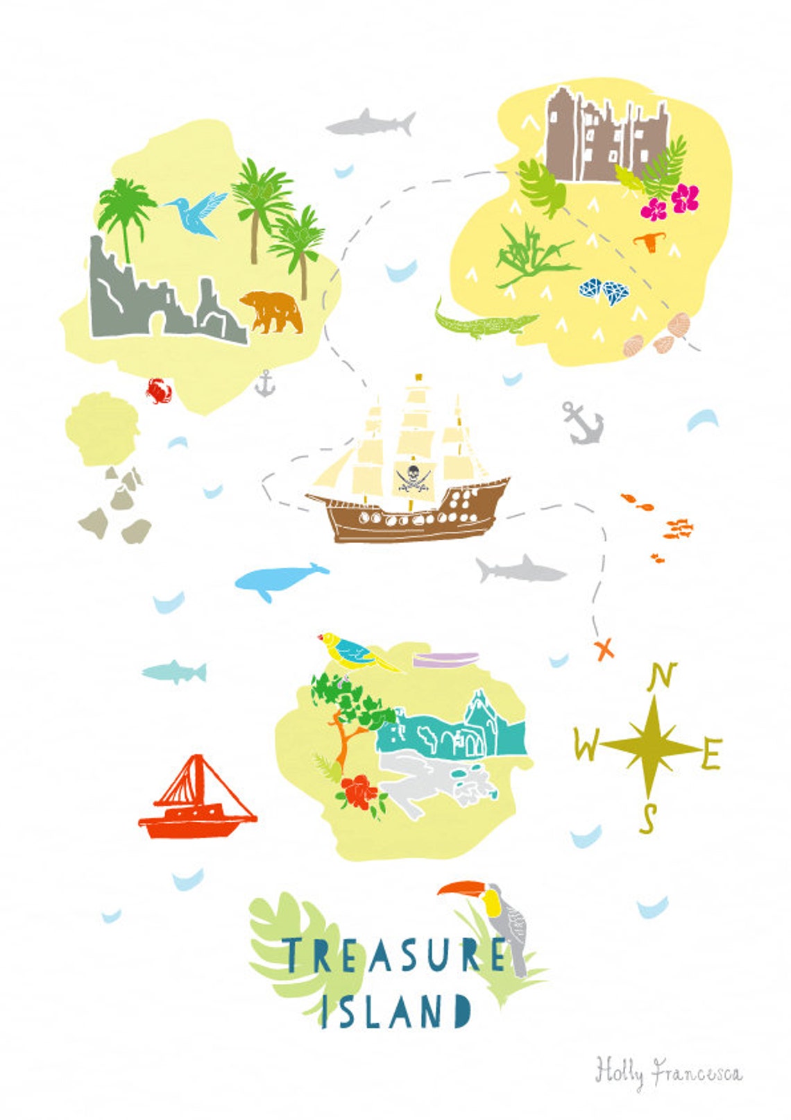 Treasure Map Art Print - Etsy