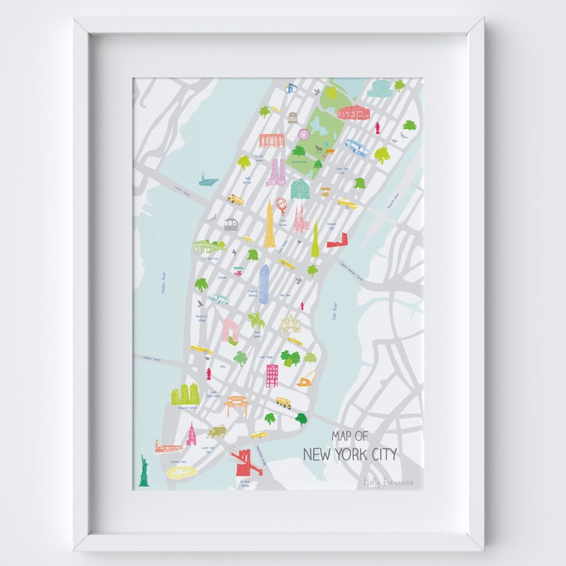 Map of New York City Print | Etsy