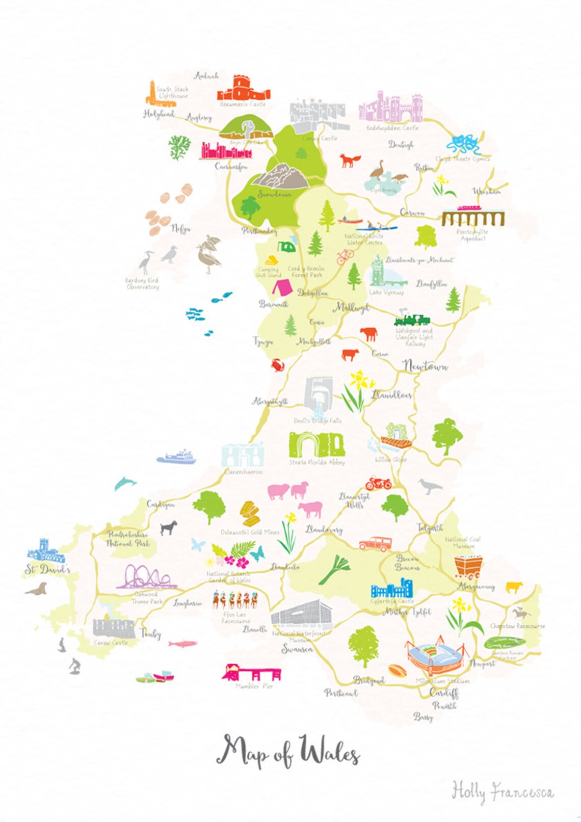 Map of Wales Art Print | Etsy