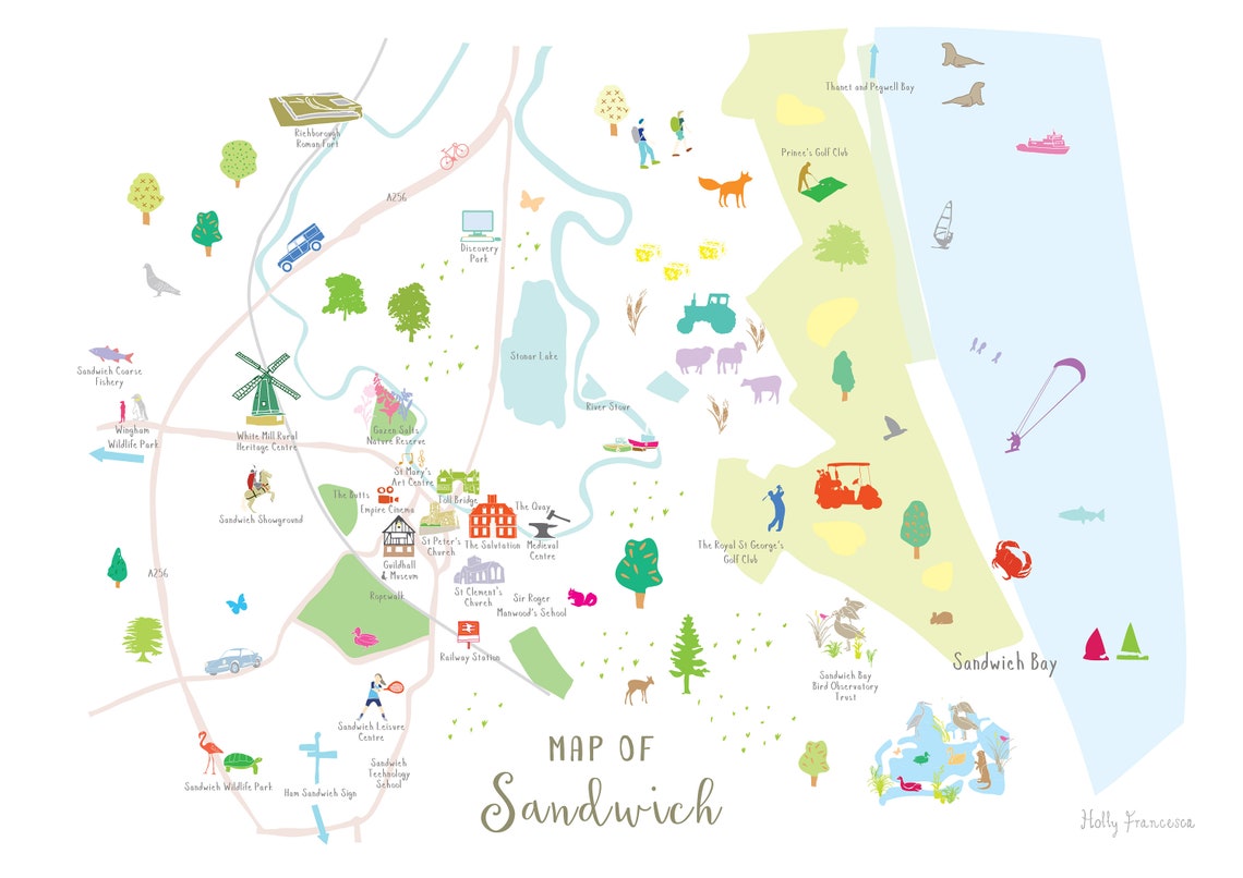 Map of Sandwich Kent Art Print - Etsy Ireland