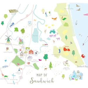 Map of Sandwich, Kent Art Print - Etsy