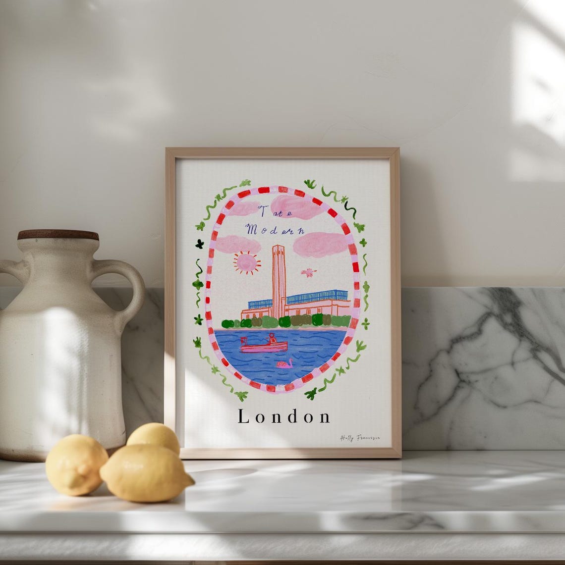 Tate Modern London Poster - Iconic Thames Scene Art Print - Historic UK ...
