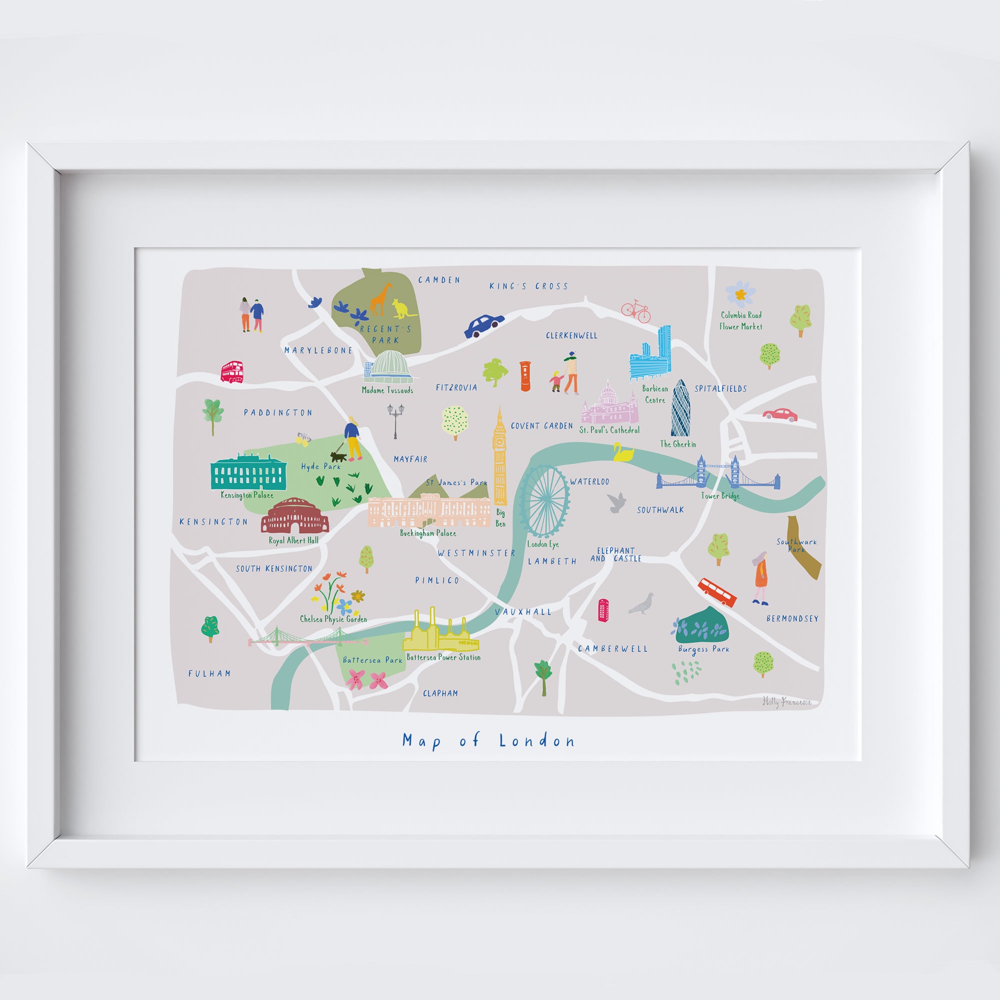Personalised Map of London Illustrated Art Print / Add Your - Etsy UK