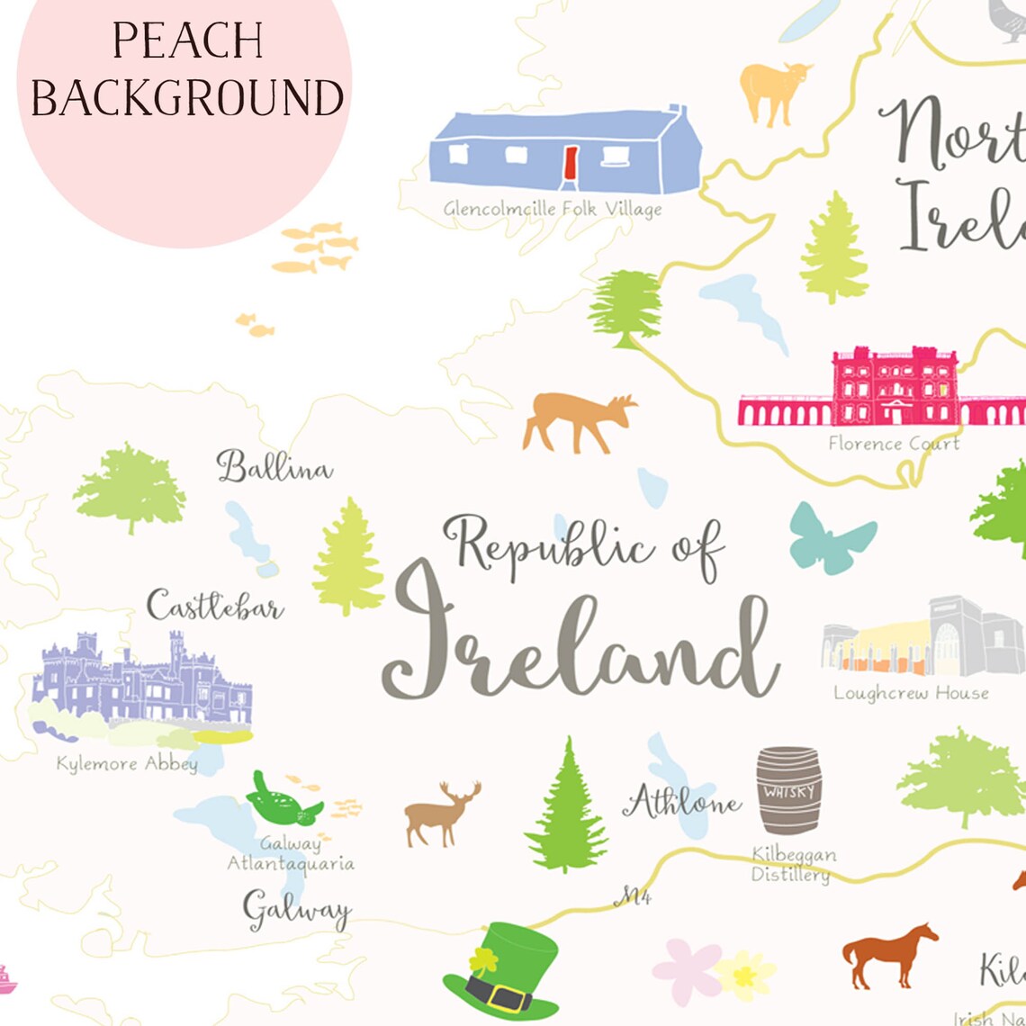 Map of Ireland Art Print | Etsy
