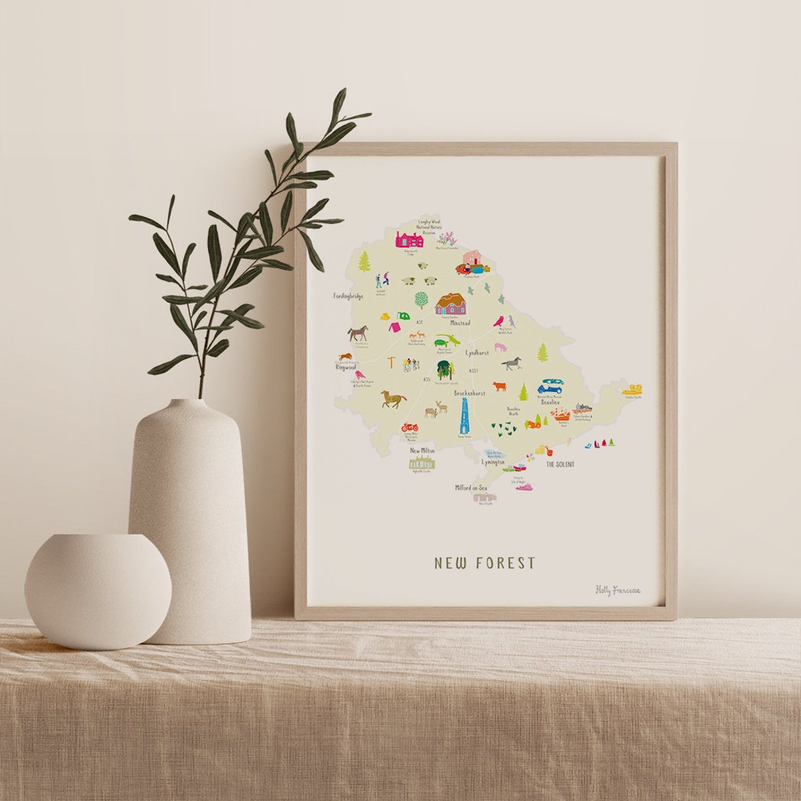 Map of the New Forest National Park Art Print - Etsy