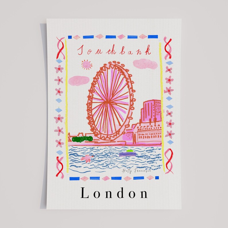 The Southbank Centre London Poster - Iconic Thames Scene Art Print ...