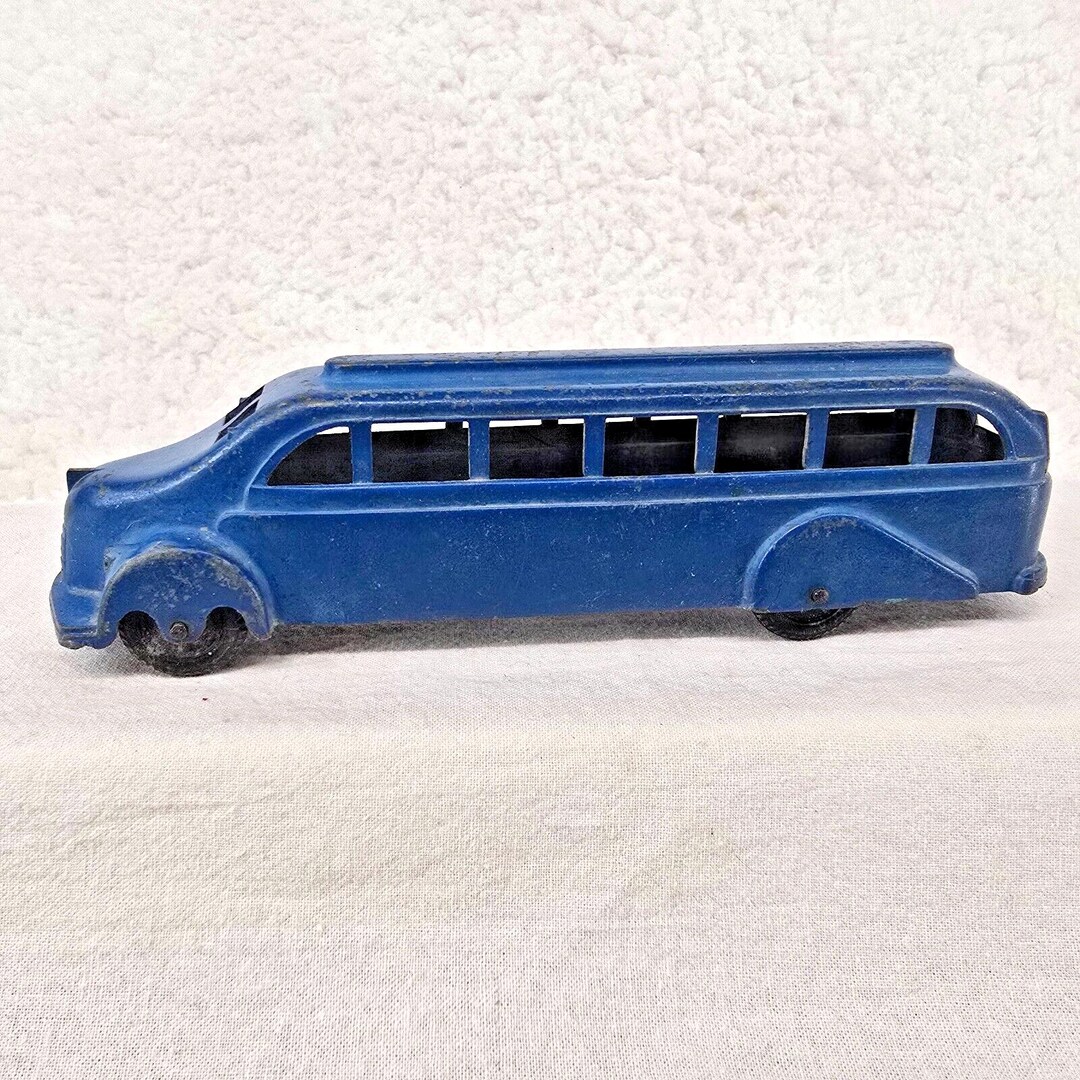 Metal Masters Diecast Blue Streamline Passenger Bus Toy 7 Inch Vintage ...