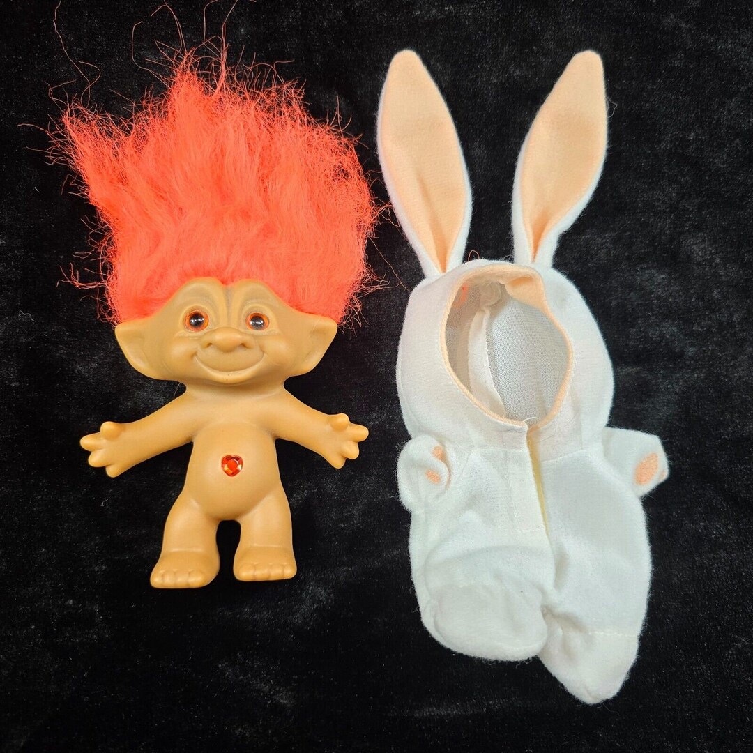 Ace Troll Doll W Bunny Suit Orange Hair Tummy Treasure Orange Jewel - Etsy