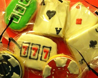 Casino Theme Cookies, Poker Decorated Cookies, Custom Casino Theme ...