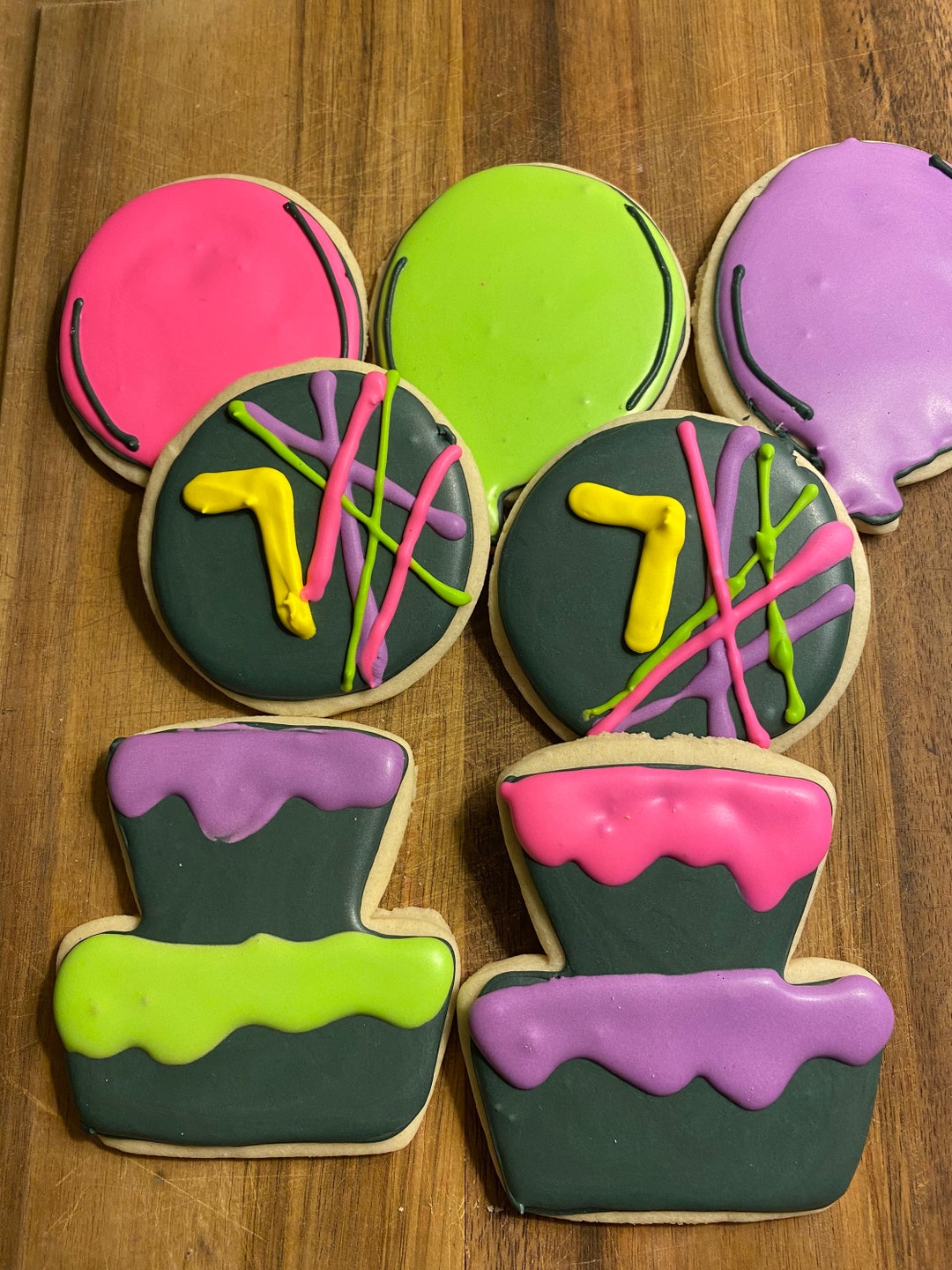 Glow Party Neon Cookies - Etsy