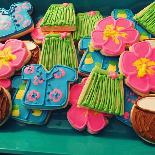Luau Cookies Luau Party hawaiian Party Beach Party - Etsy