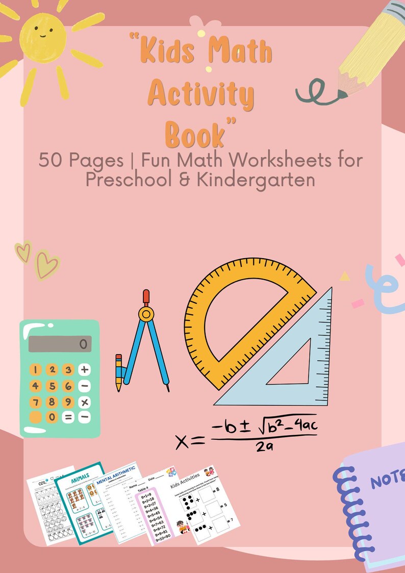 Kindergarten Math Worksheets Bundle, Counting, Addition, Subtraction ...