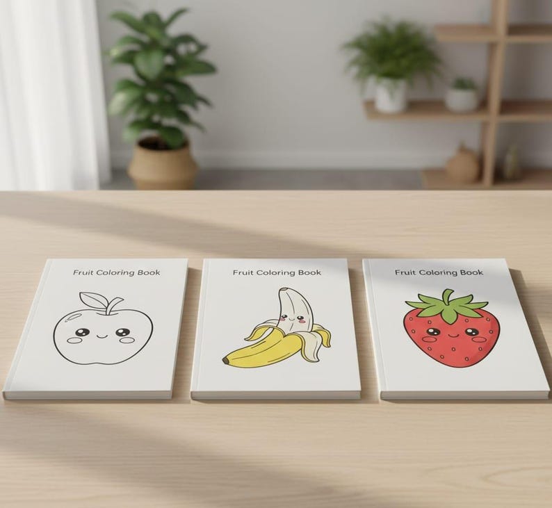 Fruit Coloring Pages for Kids | Easy Bold Line Toddler Coloring Book ...
