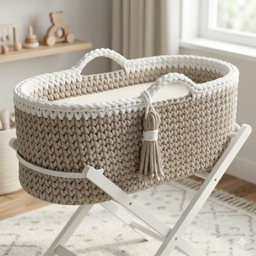 Modèle PDF de couffin au crochet, modèle au crochet de couffin pour ...