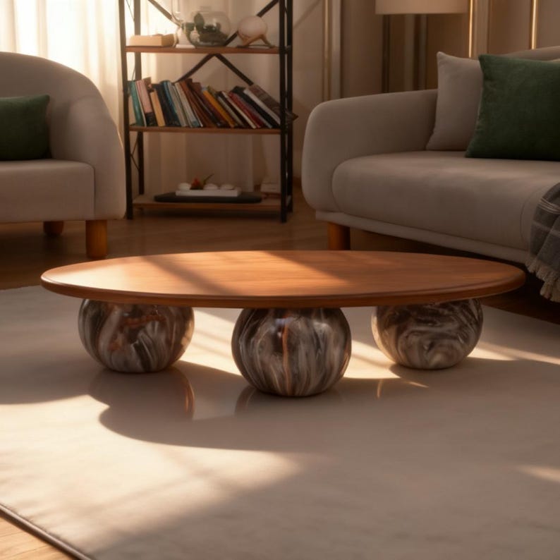 Round Coffee Table - Modern Minimalist Living Room Furniture, Luxury ...