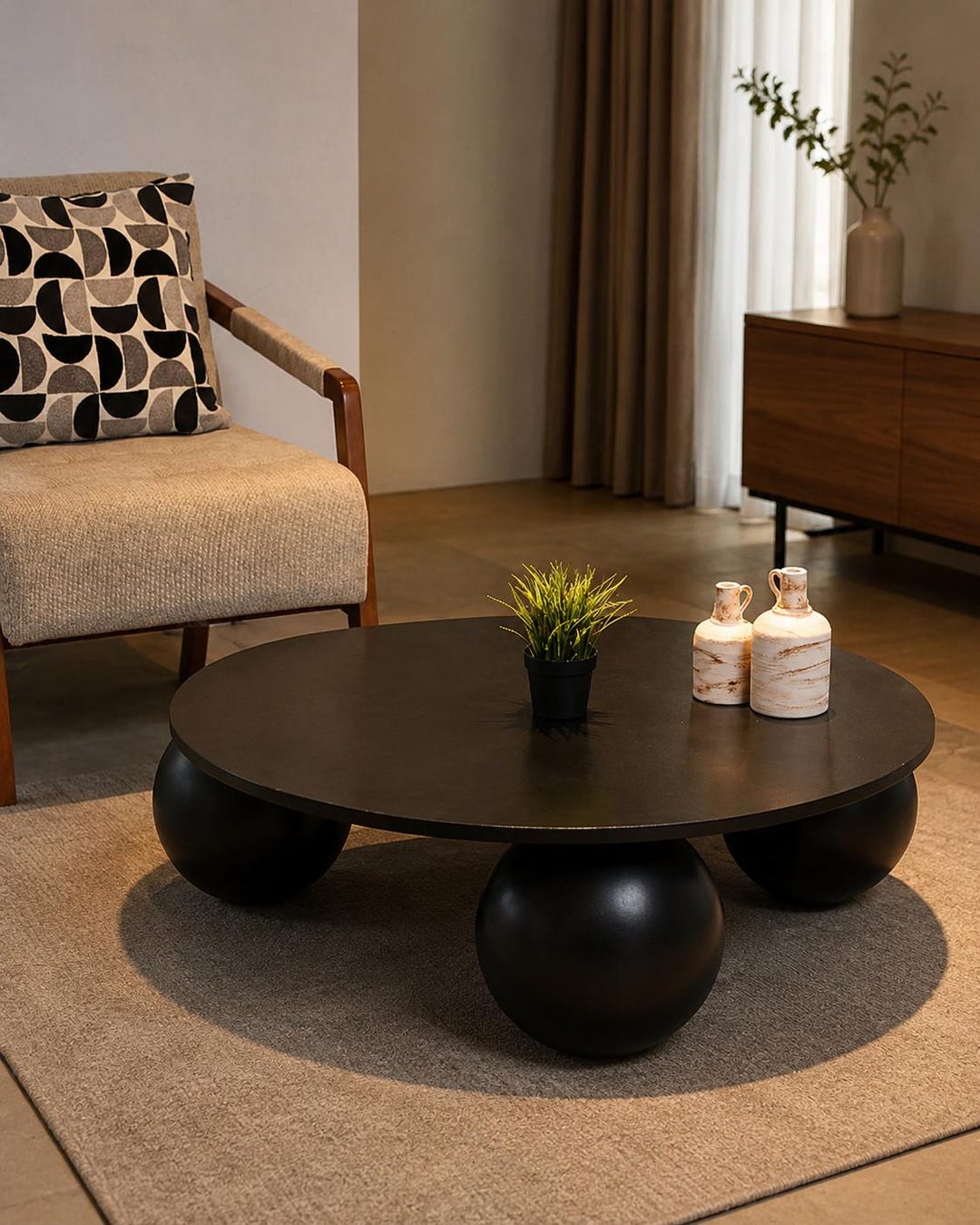 Round Coffee Table - Modern Minimalist Living Room Furniture, Luxury ...
