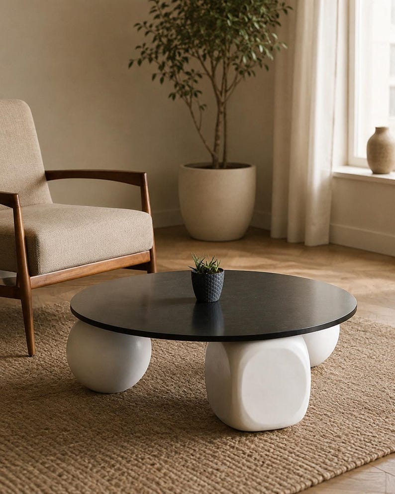 Round Coffee Table - Modern Minimalist Living Room Furniture, Luxury ...