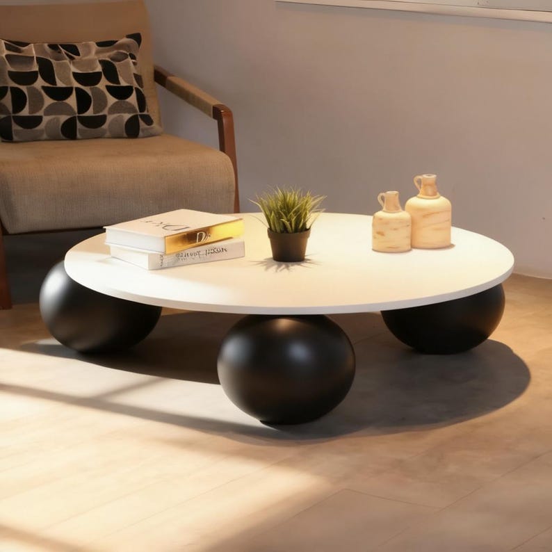 Round Coffee Table - Modern Minimalist Living Room Furniture, Luxury ...