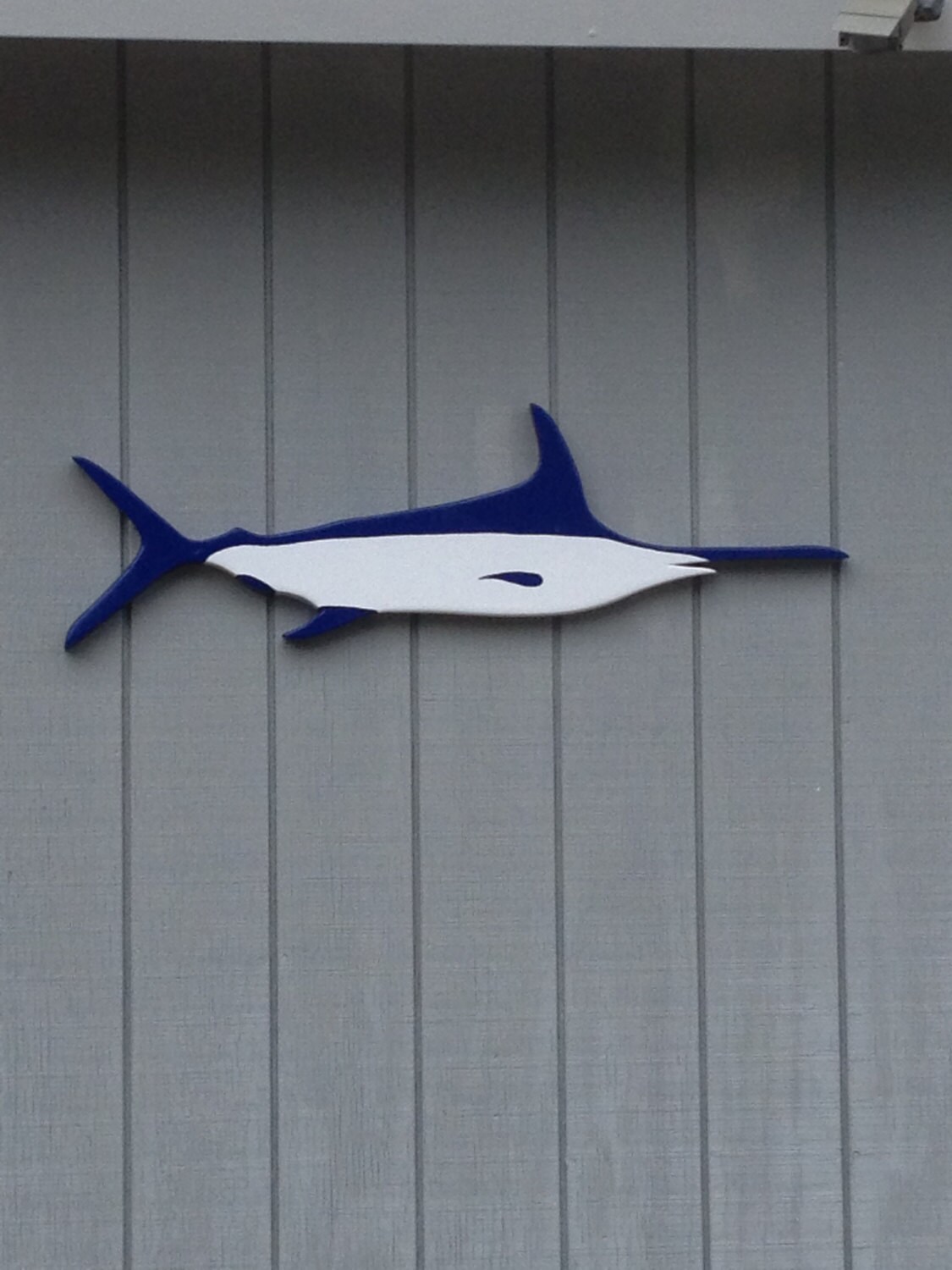 Wooden Indoor Outdoor Swordfish Wall Hanging "blue Sword" Hand Cut and ...