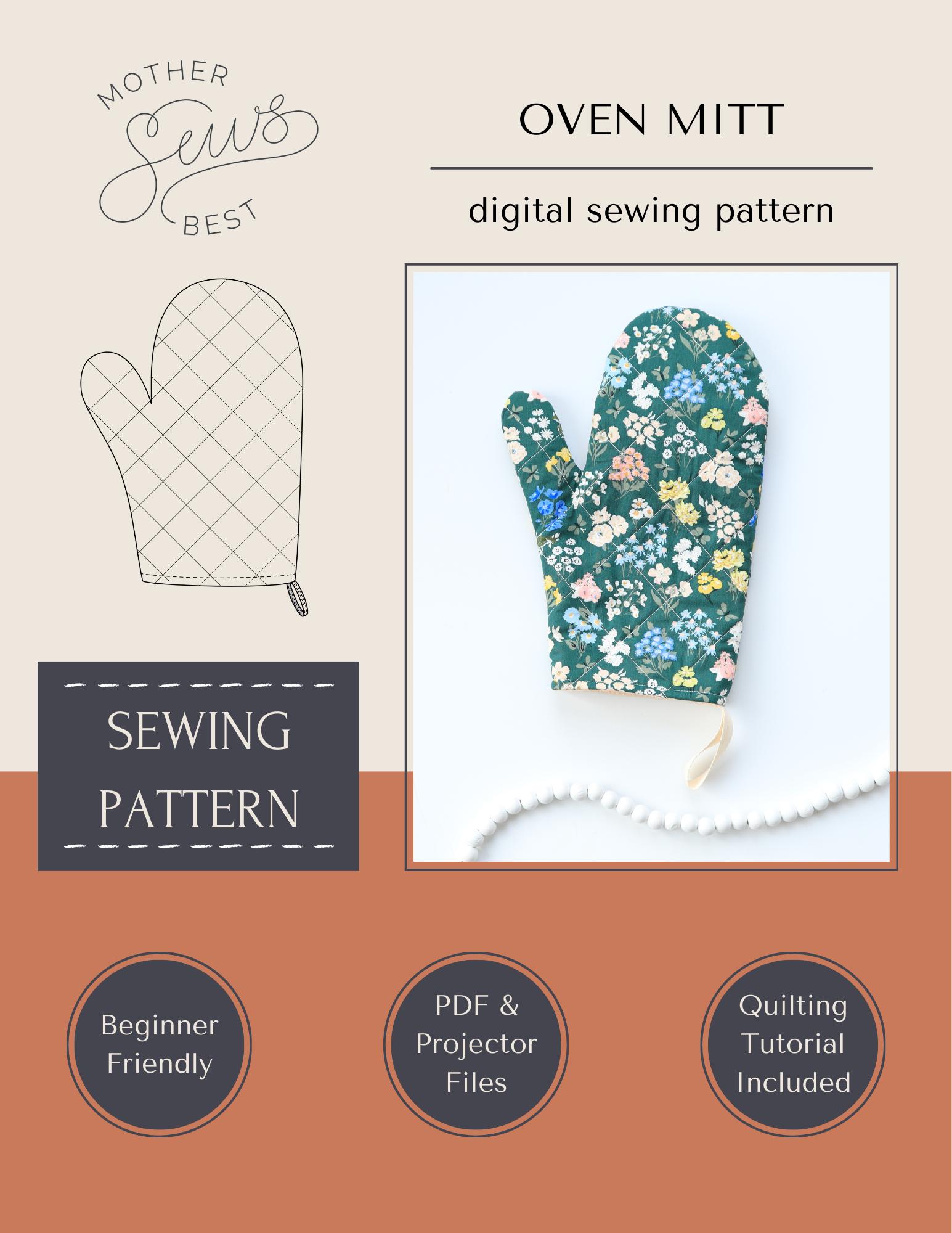 Oven Mitt Sewing Pattern - Easy Quilted Project DIY, Digital PDF ...