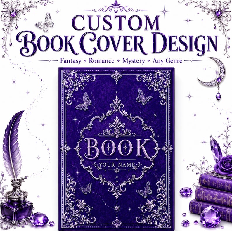 Elegant Premade Book Cover Template, Ornamental Fantasy Romance Design ...