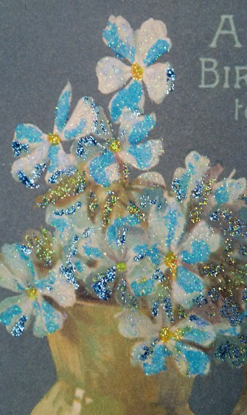 Birthday Card With Beautiful Blue Flowers - Etsy