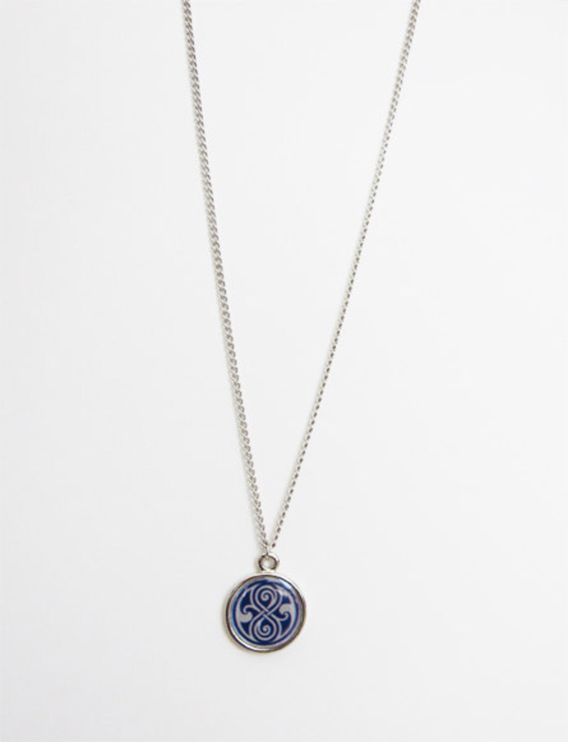 Seal of Rassilon Necklace Tardis Blue and Silver - Etsy