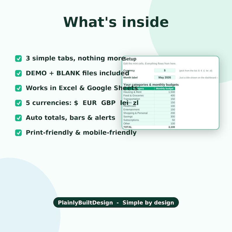 Easy Budget Planner for Excel & Google Sheets - Etsy UK