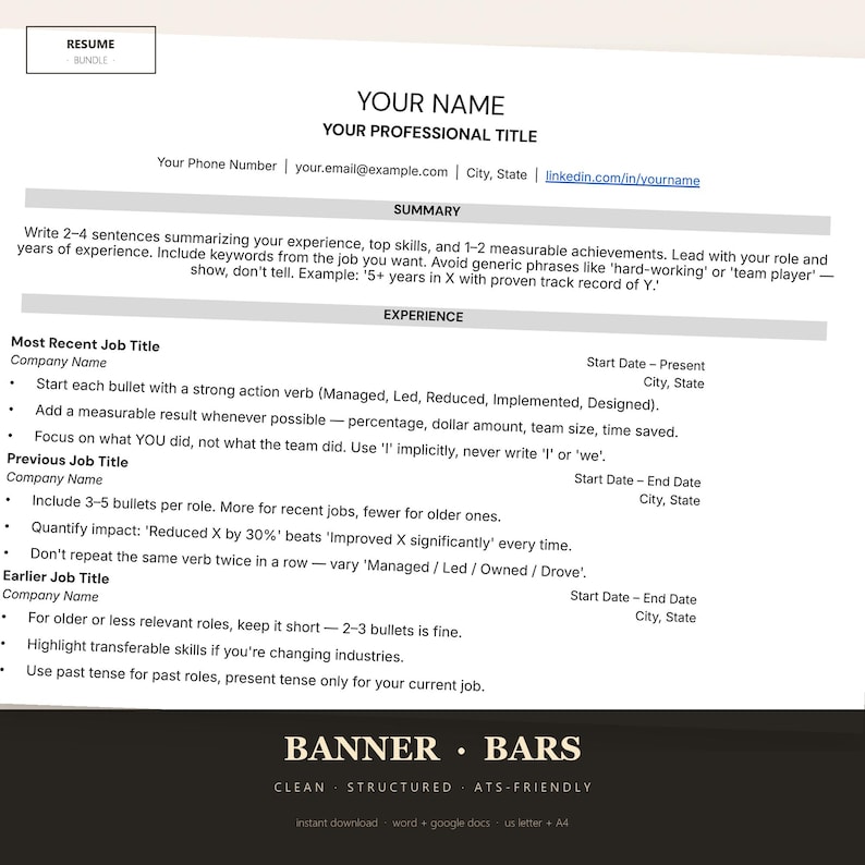 5x Resume Template Bundle, Resume, Cover Letter & References, Editable ...