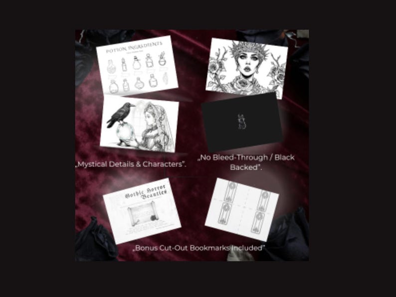 15 Gothic Horror Coloring Pages Printable PDF | Dark Fantasy Adult ...