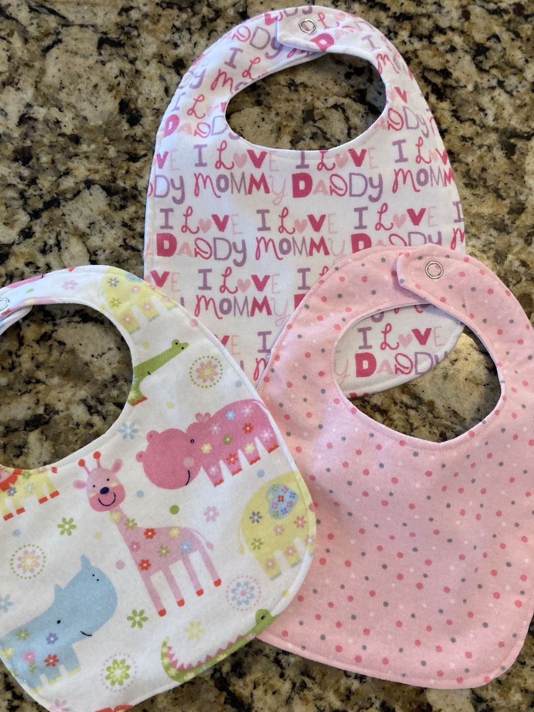 Three Handmade Bibs for Girls - Etsy