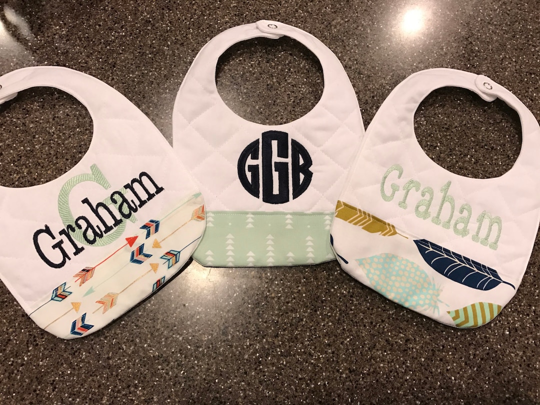 Personalized Monogrammed Custom Bibs for Boys - Etsy