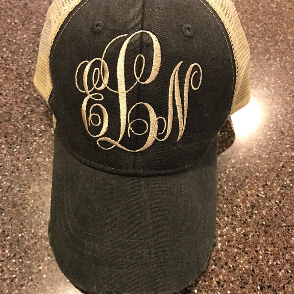 Monogrammed Hat - Etsy