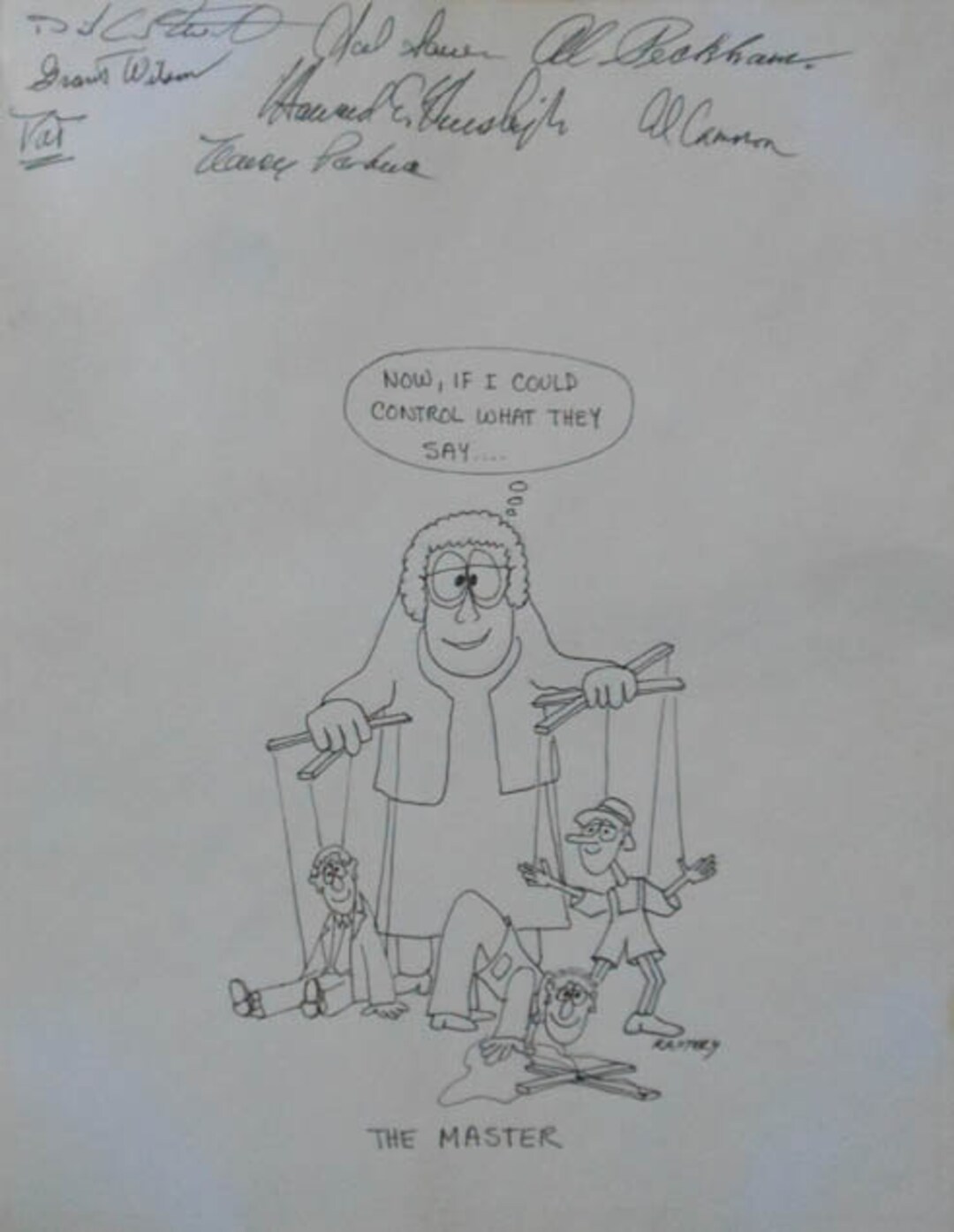 Vintage Comic Ink and Pencil Drawing Titled the Master Signed Artist ...