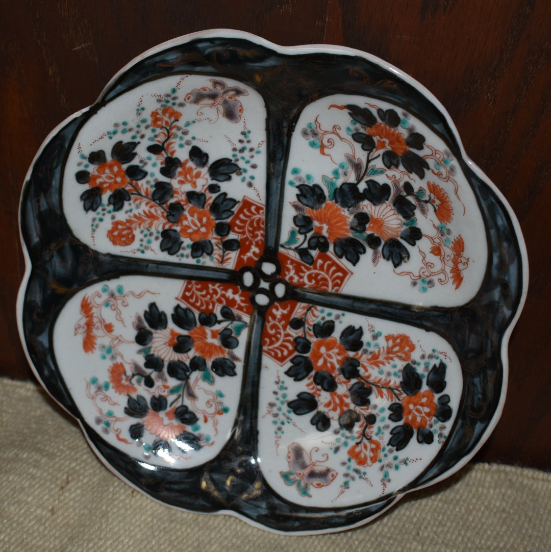 Vintage Imari Four Clover Pottery Flowers 19th Century Four Leaf Clover ...