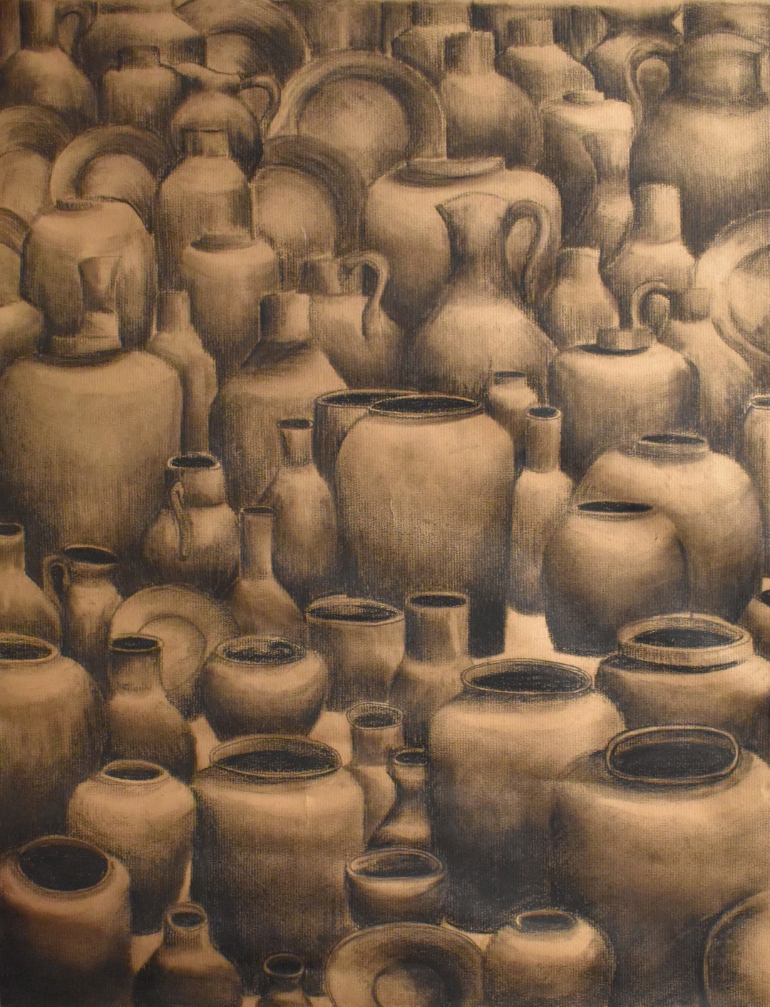 Vintage 100 Jugs Drawing of Pottery Jugs Signed - Etsy