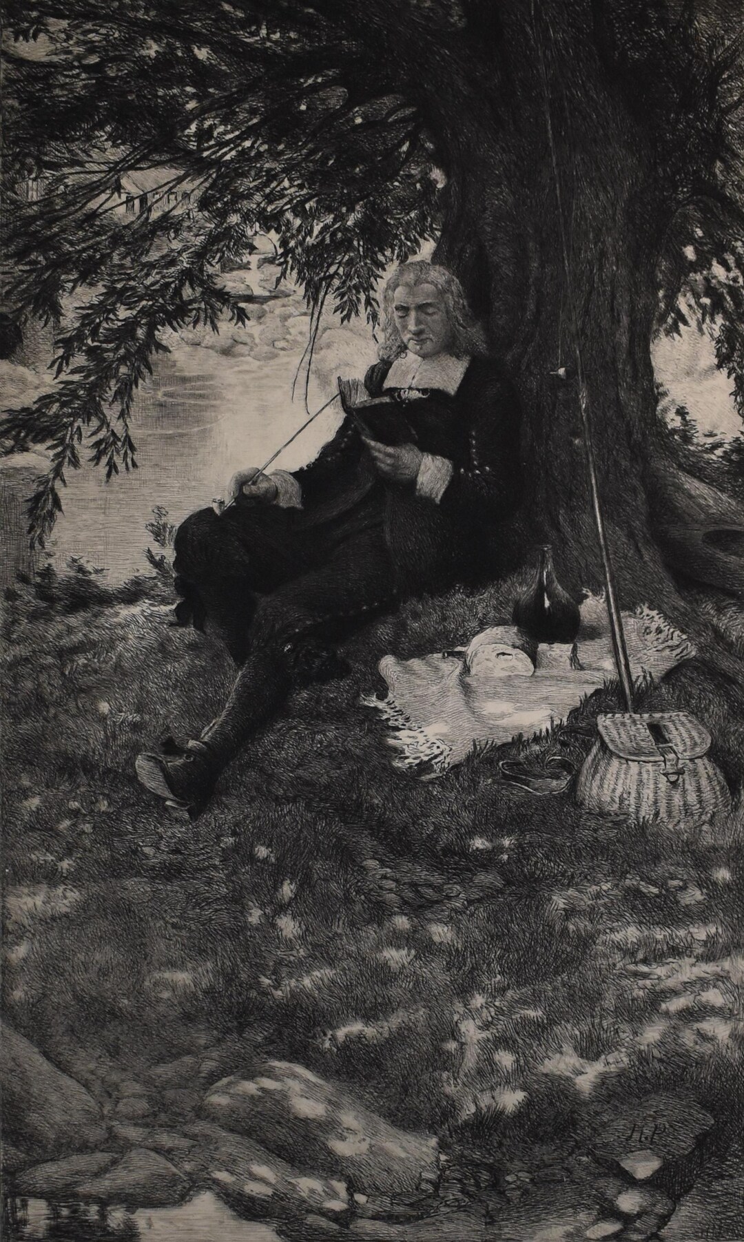 Vintage Etching of Portrait Izaak Walton After Howard Pyle Etched ...