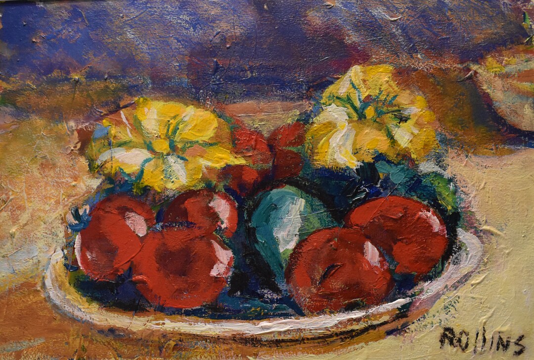 Vintage Peppers Oil Painting Peppers Fruit on Plate Artist Signed - Etsy