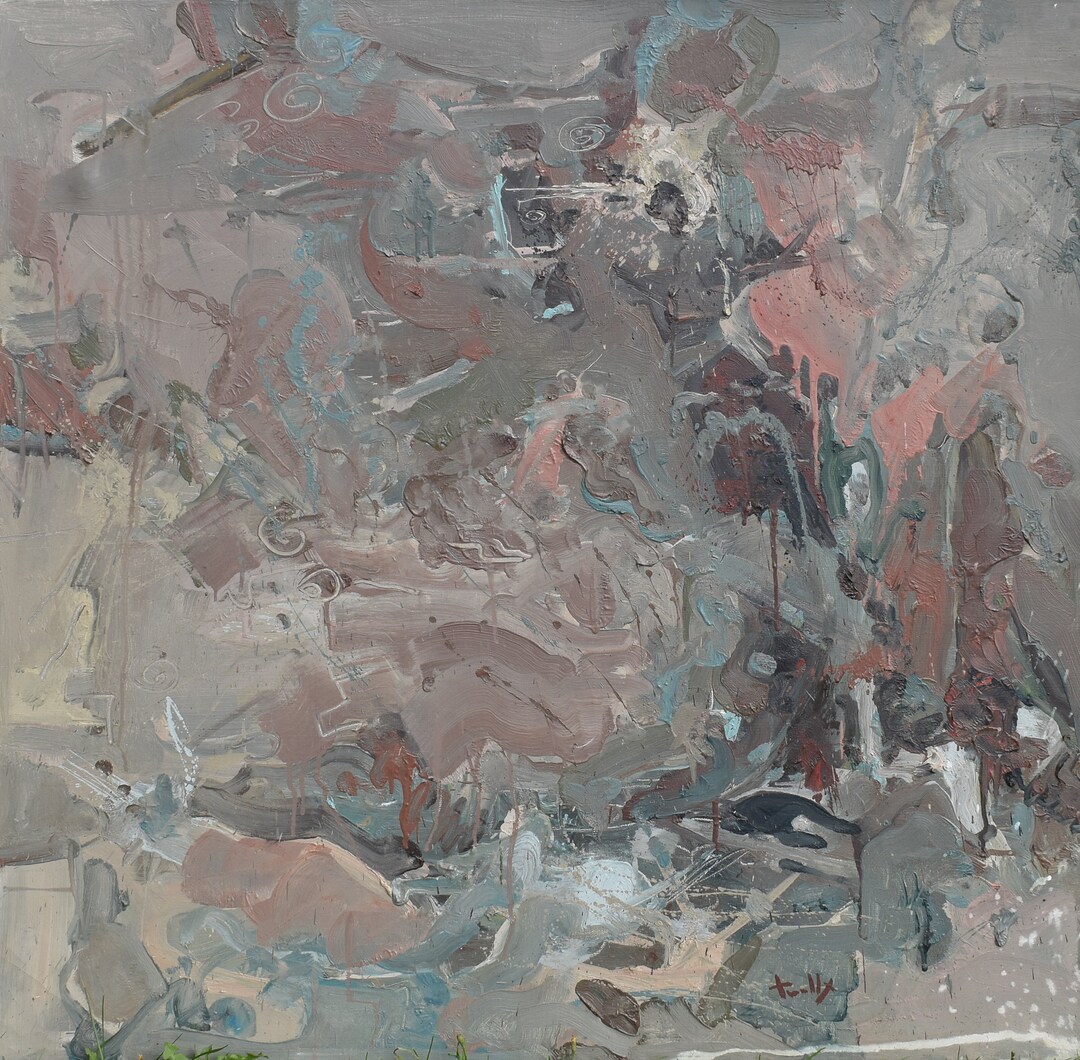 Vintage Abstract Painting of Oil Painting Signed Artist Tully - Etsy