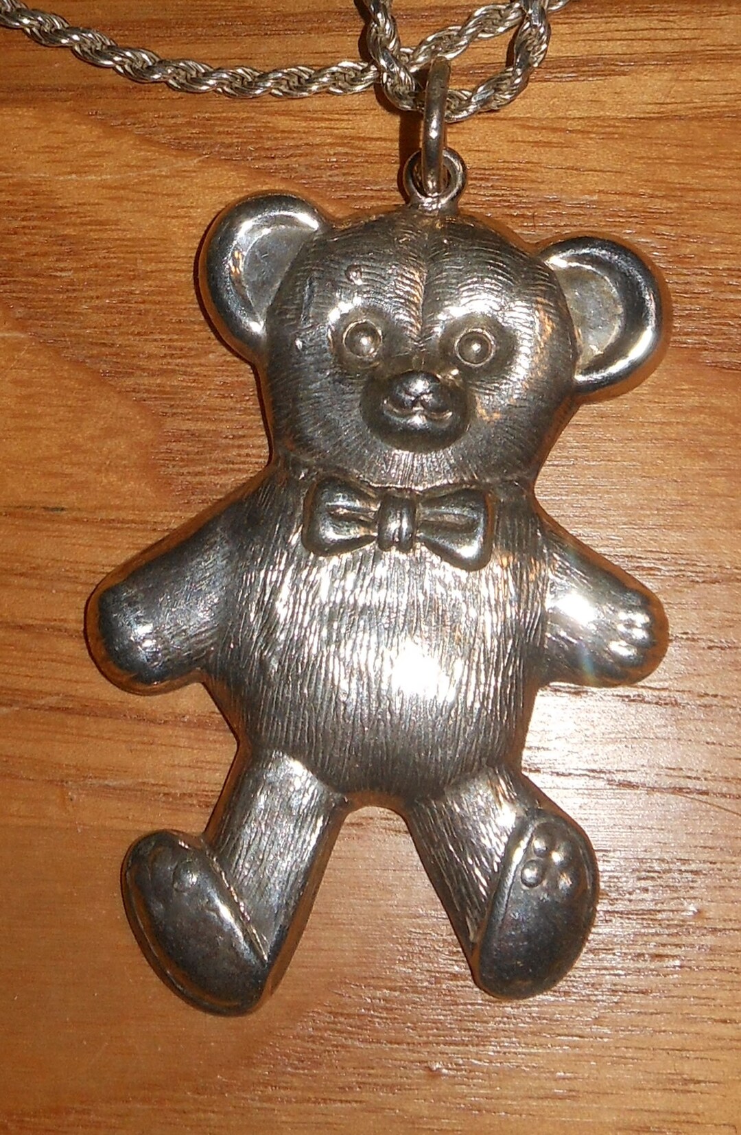 Vintage Silver Bear Pendant With 925 Italy Chain 24 Grams - Etsy