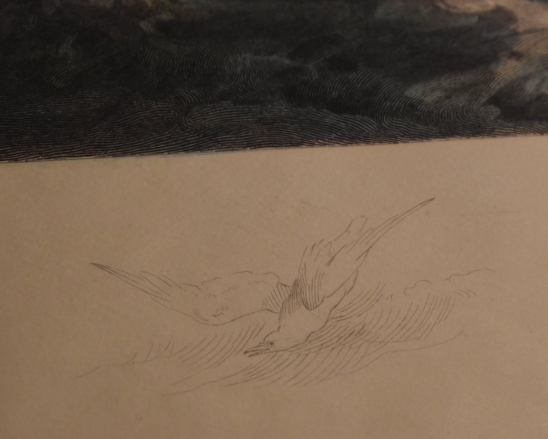 vintage sunset sea ship etching titled going westward artist Mauritz de ...