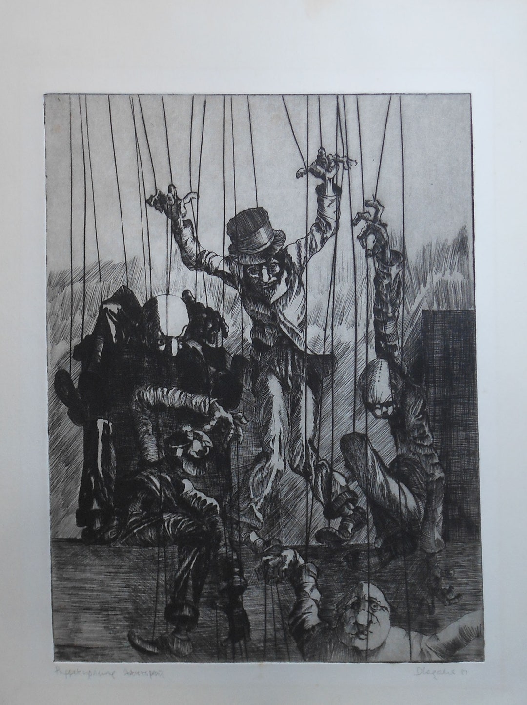 Vintage Jester Etching Limited Etching of Puppets Signed Titled - Etsy