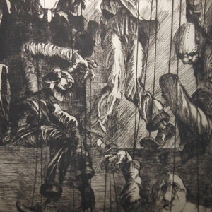 Vintage Jester Etching Limited Etching of Puppets Signed Titled - Etsy
