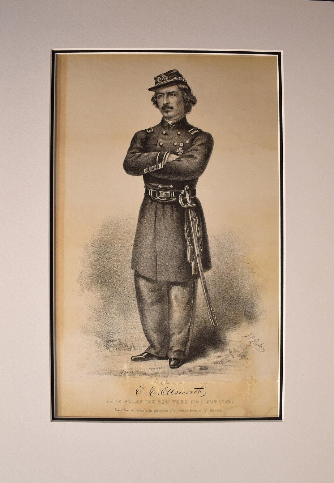 Vintage Civil War Print of Elmer E. Ellsworth by Joseph E Baker - Etsy